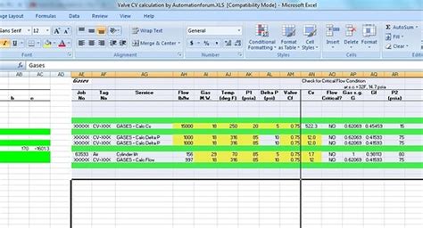 Free Tool For Control Valve CV Calculation Microsoft Excel Tool Software And Tools
