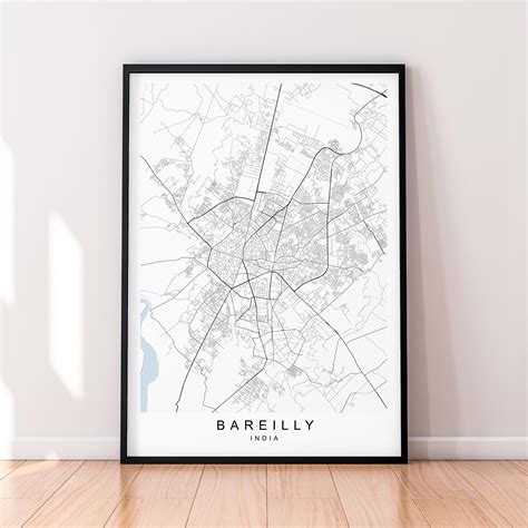 Bareilly India Map Illustration Print Poster Unframed Art Etsy Australia