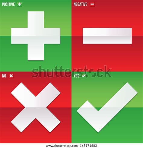 Yes No Positive Negative Check Marks Stock Vector Royalty Free 165171683