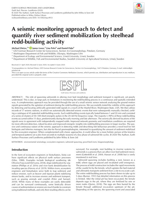 Pdf A Seismic Monitoring Approach To Detect And Quantify River Sediment Mobilisation By