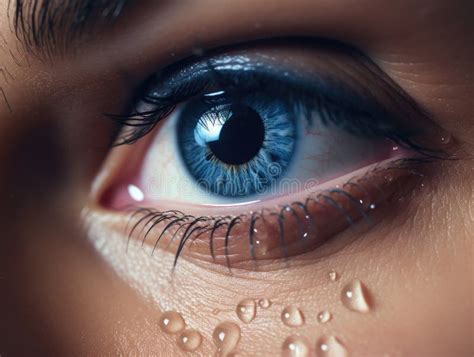 Macro Blue Eye Crying Woman Stock Illustrations 23 Macro Blue Eye