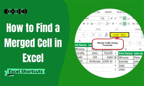 How To Find A Merged Cell In Excel Excel Shortcuts Earn And Excel
