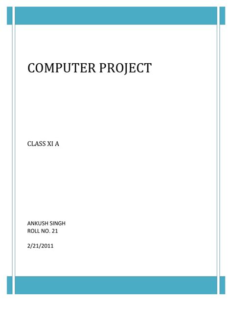 Computer Project Class Xi A Ankush Singh Pdf Matrix Mathematics