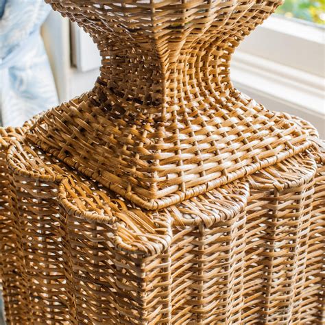 Liliana Scalloped Rattan Urn And Pedestal Mrs Alice
