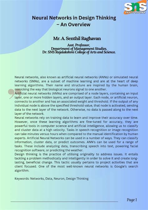 Sns Snsinstitutions Snsdesignthinkers Designthinking Dr Senthil Raghavan Arunachalam