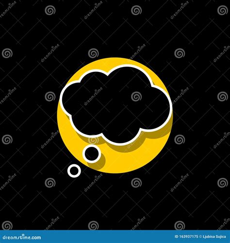 Put Your Own Words Inside Black Thought Cloud Bubble Stock Illustration