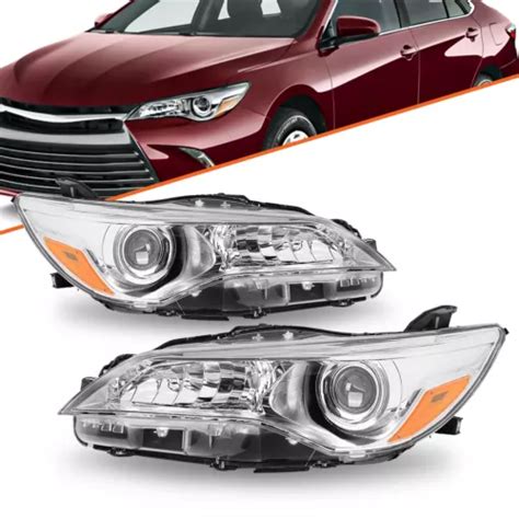 Headlights Headlamp Fit 2015 2016 2017 Toyota Camry Left Right Pair