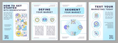Get Started With Segmentation Blue Brochure Template Leaflet Design With Linear Icons Editable
