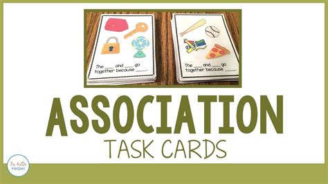 Association Task Cards The Autism Helper