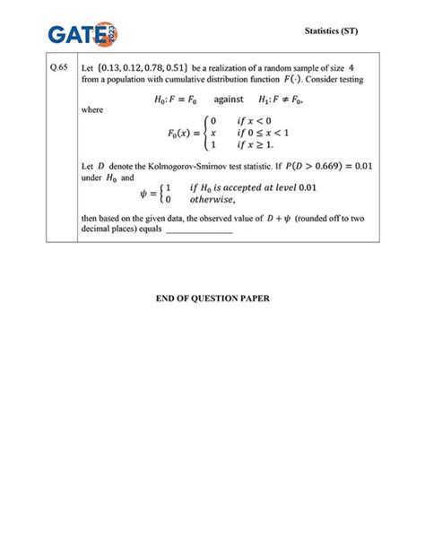 gate 2023 statistics question papers