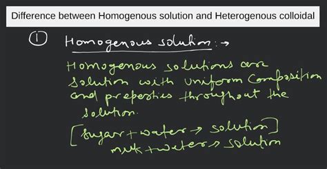 Difference Between Homogenous Solution And Heterogenous Colloidal Filo