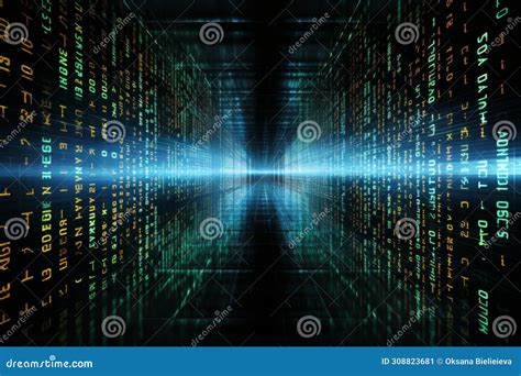 Digital Binary Data On Computer Screen For Technology Background Or