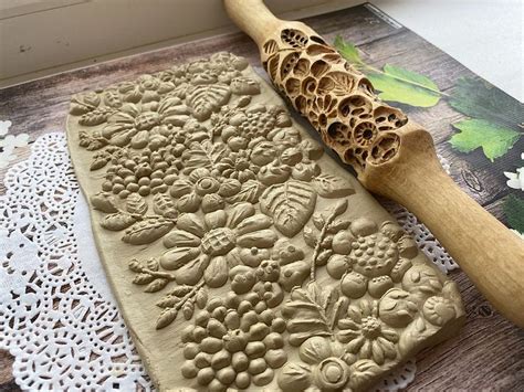 Engraved Rolling Pin Embossed Rolling Pin With Flower Shop Engraved