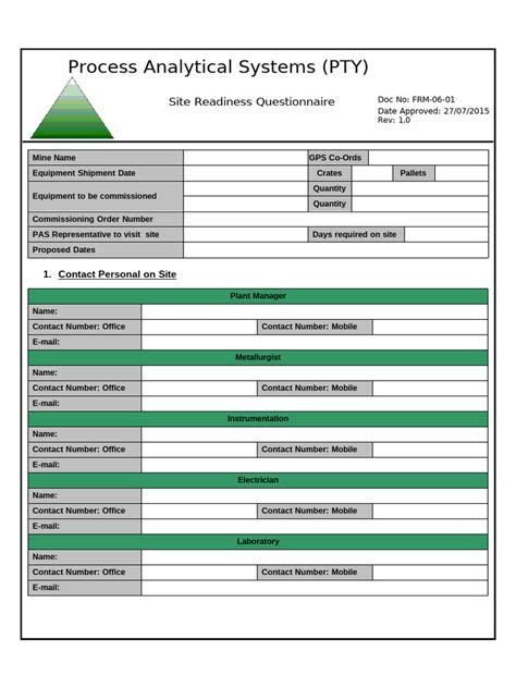 Tac 1000 Site Readiness Template 1 Pdf Electrical Engineering