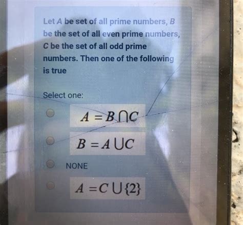 Solved Let A Be Set Of All Prime Numbers B Be The Set Of Chegg