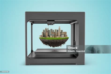 파란색 배경에 내부 지구 지구의 조각에 도시 마천루와 3d 프린터의 3d 렌더링 3차원 형태에 대한 스톡 사진 및 기타 이미지