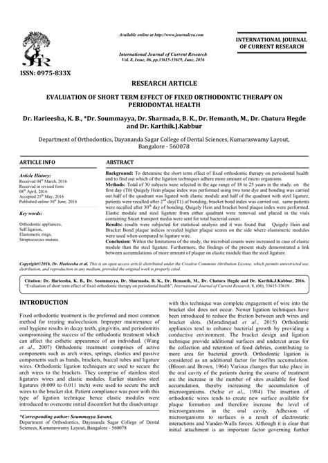 Pdf Evaluation Of Short Term