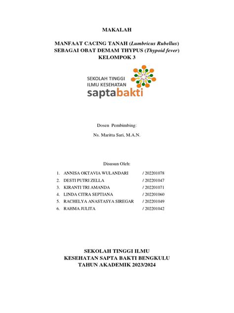 Makalah Cacing Tanah Pdf