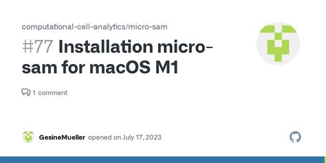 Installation Micro Sam For MacOS M1 Issue 77 Computational Cell