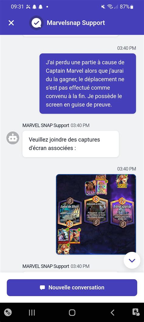 Captain Marvel Bug Fail Support Rmarvelsnap