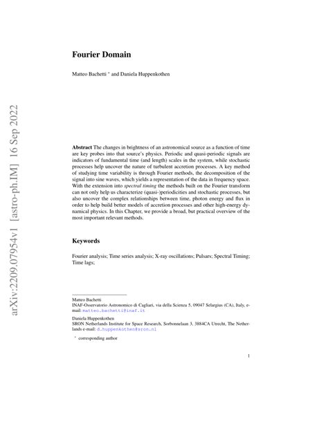 Pdf Fourier Domain