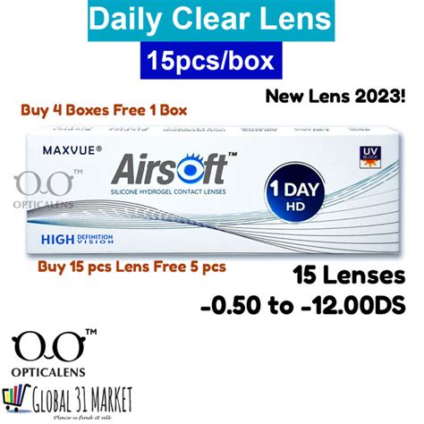 Maxvue Airsoft Daily Disposable Clear Contact Lens Silicone Hydrogel