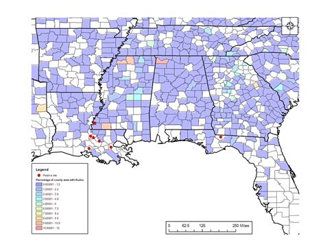Kudzu Area Per County — Research — Department Of Plant Pathology And Environmental Microbiology