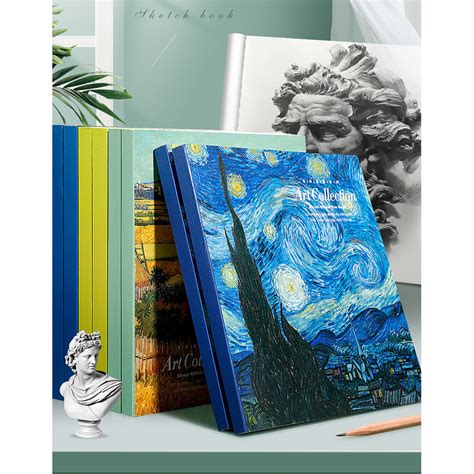 Pages Van Gogh Thickened Sketchbook K Square Sketch Book Students Art Blank Book Shopee