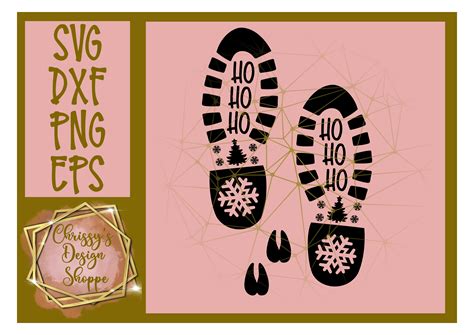 Santa Foot Print And Reindeer Hoofs Graphic By Chrissys Design Shoppe