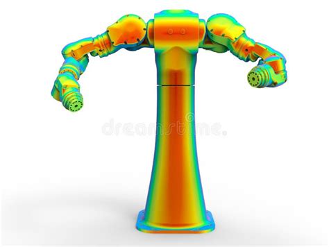3d Rendering Finite Element Analysis Of An Industrial Robot Stock