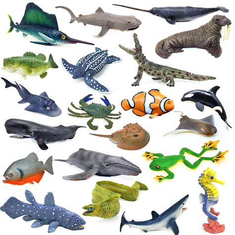 海洋生物动物模型玩具仿真鲎海象魔鬼鱼虎鲸旗鱼抹香鲸鲈鱼 虎窝淘