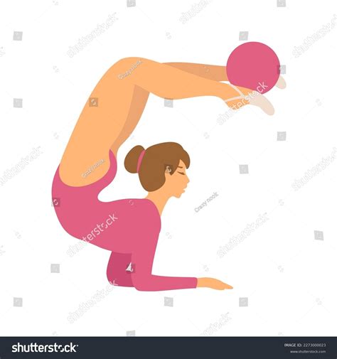 Rhythmic Gymnastics Girl Ball Vector Dancer Stock Vector Royalty Free