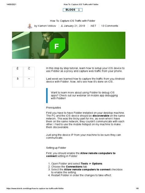How To Capture Ios Traffic With Fiddler Pdf Ios Public Key