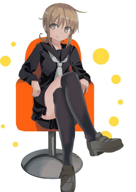 Safebooru Absurdres Black Thighhighs Blonde Hair Chair Crossed Legs