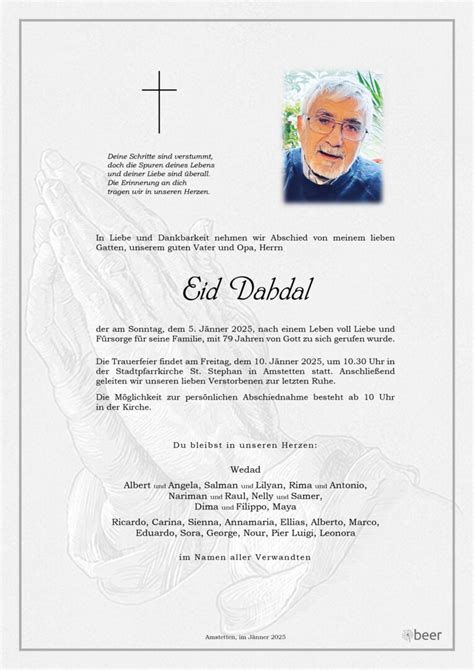 Eid Dahdal Trauerhilfe Beer