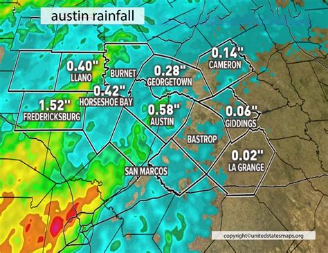 Austin Rainfall Map Rainfall Map Of Austin