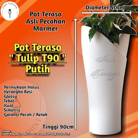 Jual INDO TERAZZO POT TERASO MARMER UNIK DAN ELEGAN TIPE TULIP T90 Jakarta Barat Indo Terazo