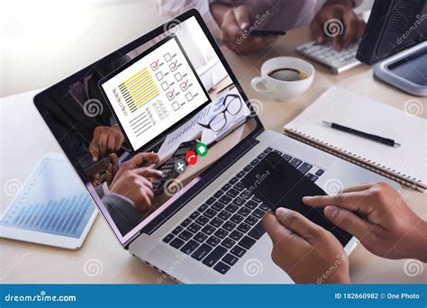 Online Group Videoconference On Laptop Video Call With Teacher On