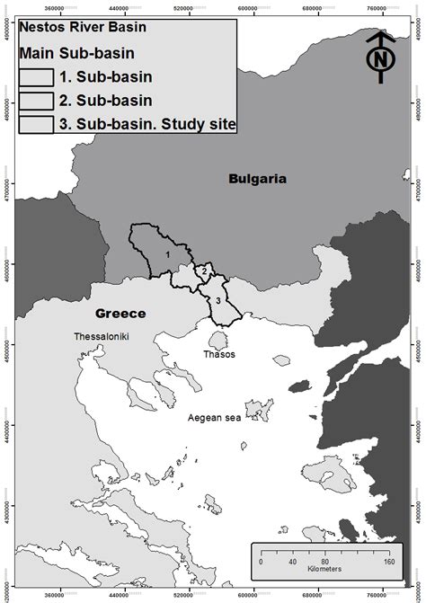 Location Of The Nestos Mesta River Basin The Three Main Sub Basins Of