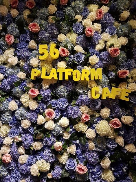 Premium Photo Cafe Advertisement Text On Beautiful Flower Arrangement