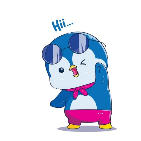 Premium Vector Cute Penguin Wearing Sunglasses