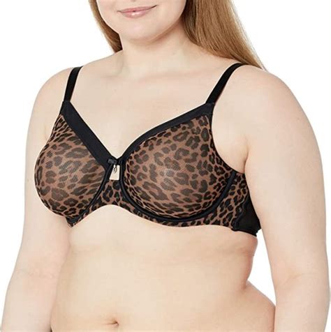 Womens Plus Size Sheer Mesh Full Coverage Unlined Underwire Bra Wf