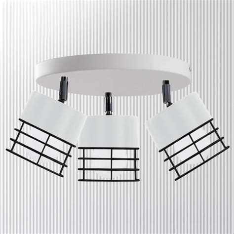 Regulowana LAMPA Sufitowa KET782 Metalowa OPRAWA Plafon Druciane