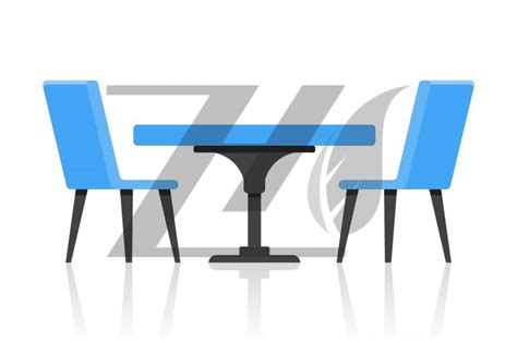 دانلود نماد وکتور میز و صندلی دونفره ابی رنگ دانلود رایگان فایل لایه