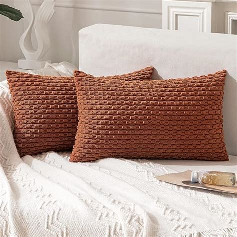 Anroduo Pack Of 2 Fall Pillow Covers Burnt Orange Pillow