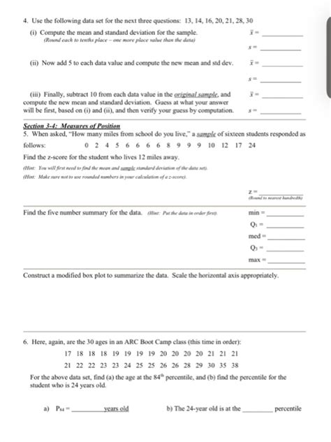 Solved 4 Use The Following Data Set For The Next Three