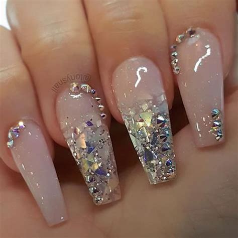 Nude Nail Art Ideas To Mix Up Your Basic Manicure Coffin Nails Designs Bling Nails Cute
