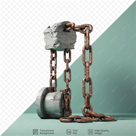 Premium Psd Chained Objects Post And Self Restraint Life Burdens