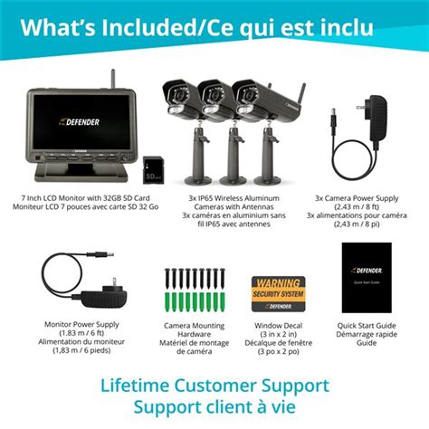 Defender Phoenixm Non Wifi Plug In Rf Outdoor Security Cameras With In Lcd Monitor Pack