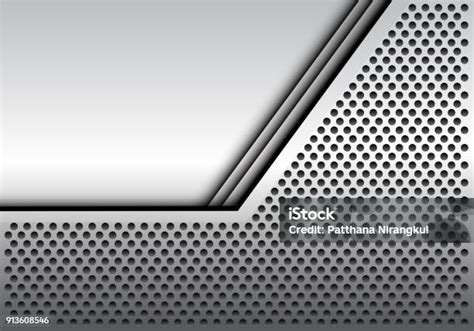 Ruang Kosong Abuabu Abstrak Pada Mesh Lingkaran Logam Desain Modern